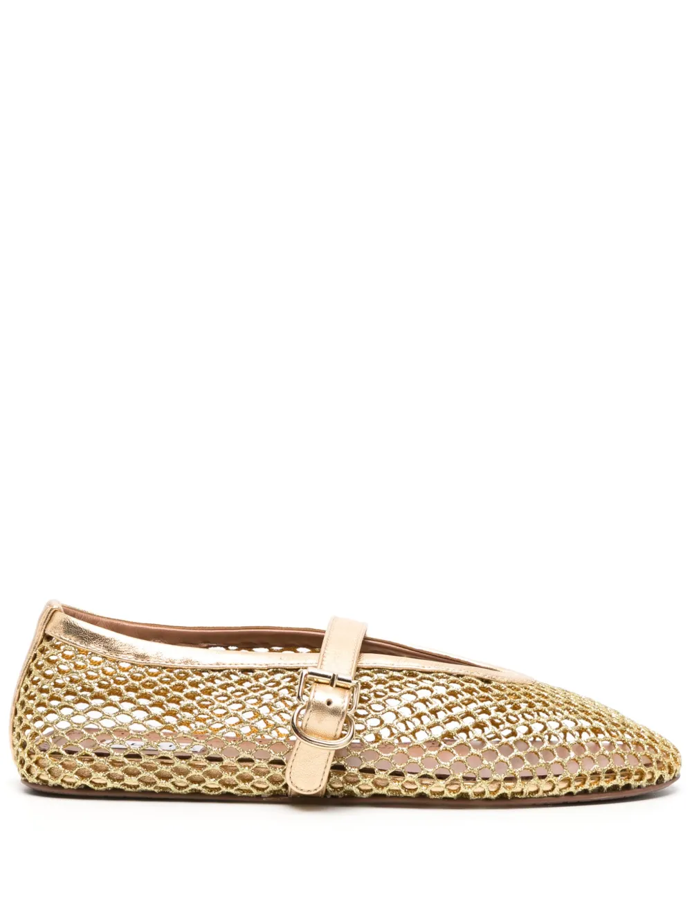 Alaïa Strass Mesh Ballerina Shoes | Gold | FARFETCH HK