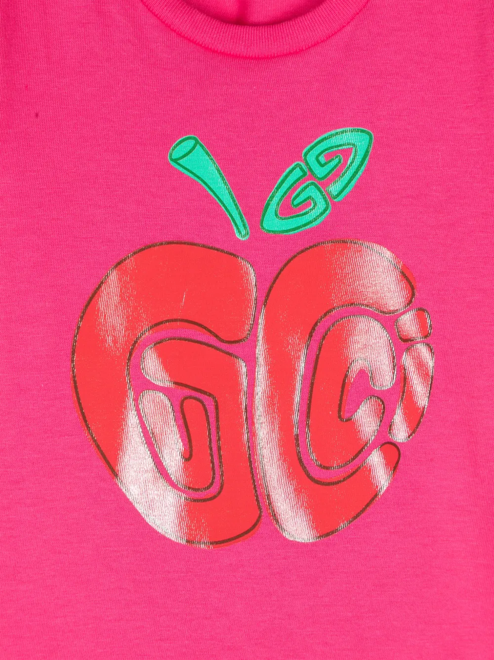 Gucci Kids GG apple-print Cotton T-shirt | Pink | FARFETCH