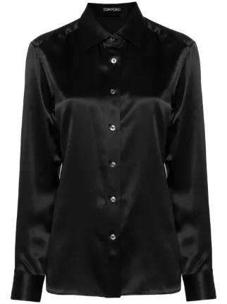 TOM FORD silk-satin Shirt | Black | FARFETCH UK
