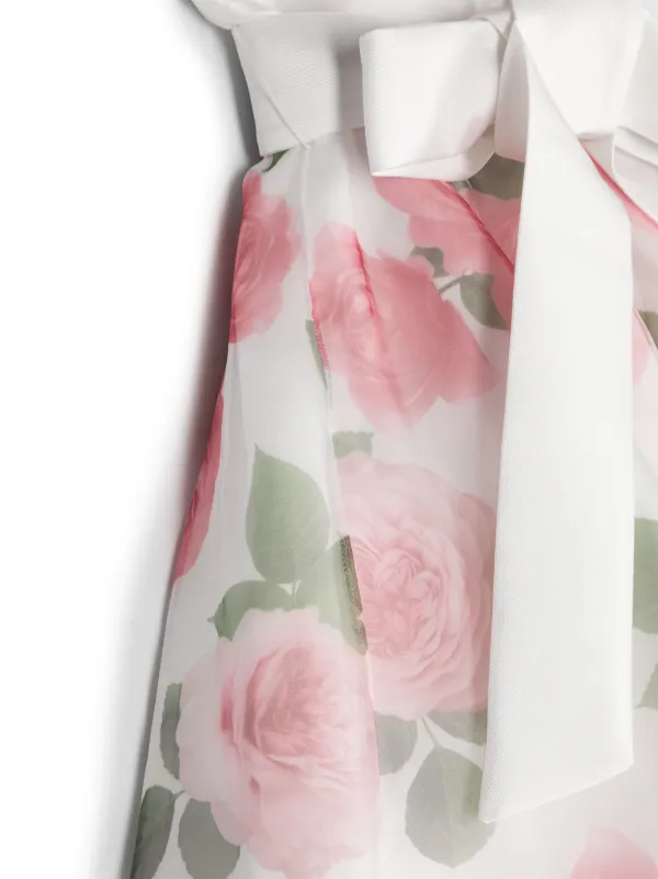 Porcelain Rose Robe Blanche Ted Baker Mimilù Robe Évasée à Fleurs Blanc ...