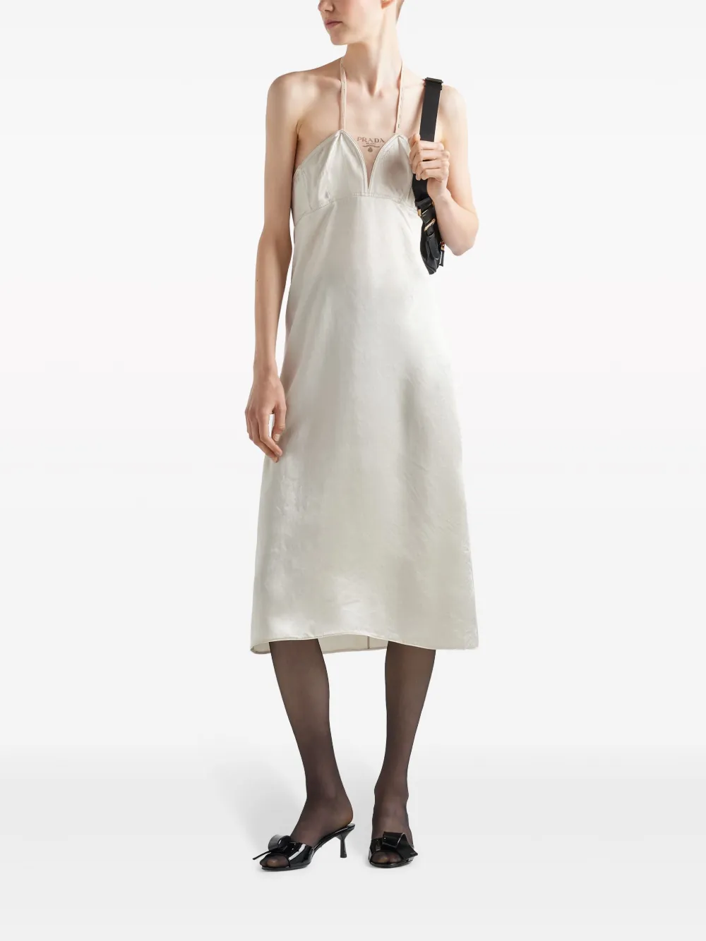 Prada Satin Slip Dress | Neutrals | FARFETCH AU