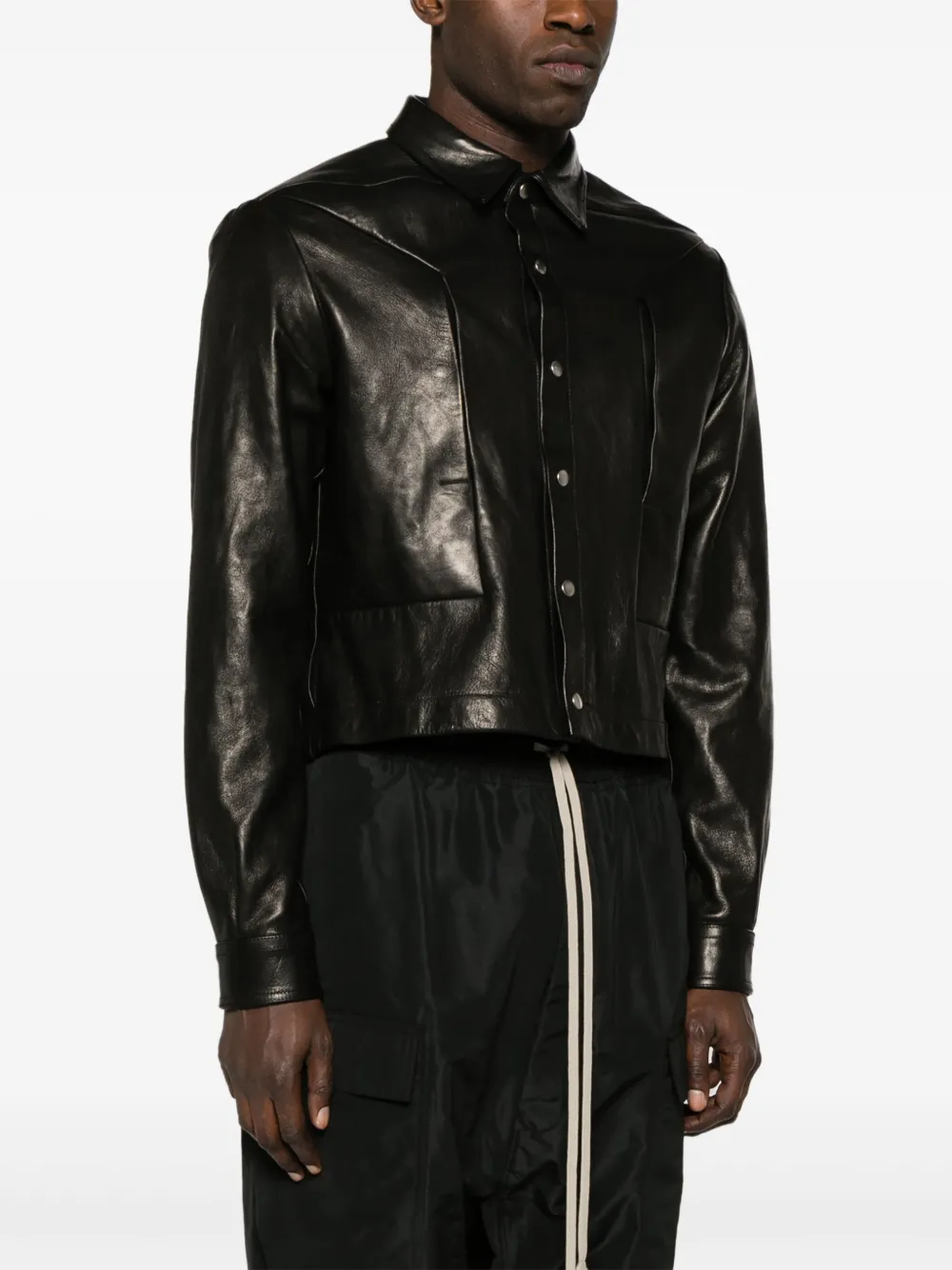 Rick Owens Alice Strobe Leather Shirt Jacket - Farfetch