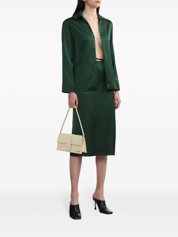 Jacquemus La Chemise Notte Satin Shirt | Green | FARFETCH JO Jacquemus La Chemise Notte Satin Shirt | Green | FARFETCH JO