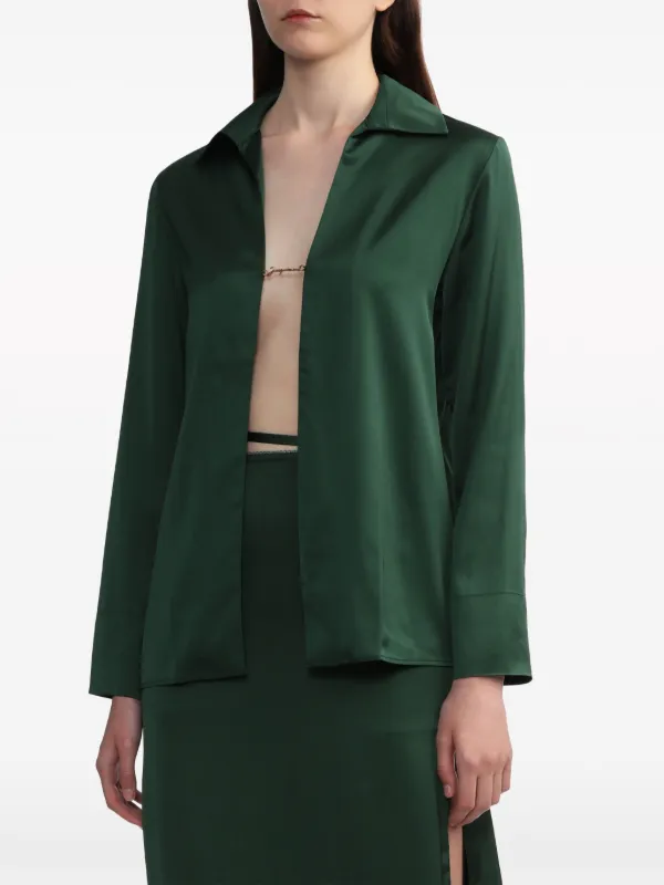 Jacquemus La Chemise Notte Satin Shirt | Green | FARFETCH JO Jacquemus La Chemise Notte Satin Shirt | Green | FARFETCH JO