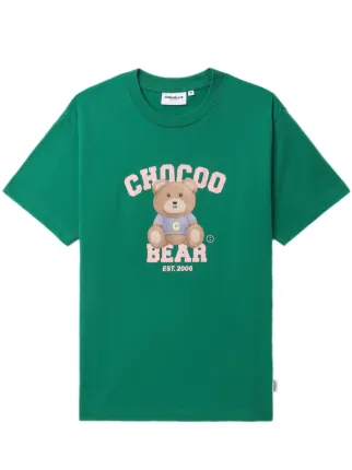 CHOCOOLATE Chocoo Bear Cotton T-shirt | Green | FARFETCH AE