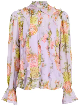 Cinq A Sept Estelle floral-print Shirt | Purple | FARFETCH