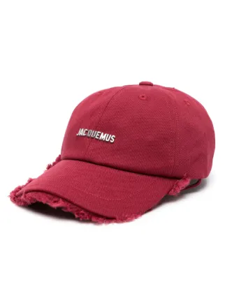 Jacquemus Artichaut frayed-edge Cap | Red | FARFETCH