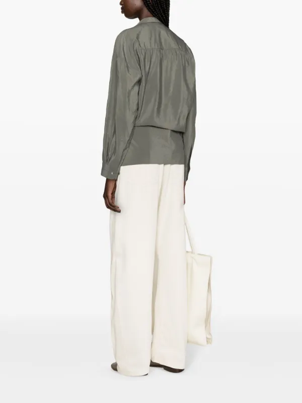 LEMAIRE Draped Silk Blend Shirt | Green | FARFETCH LEMAIRE Draped Silk Blend Shirt | Green | FARFETCH