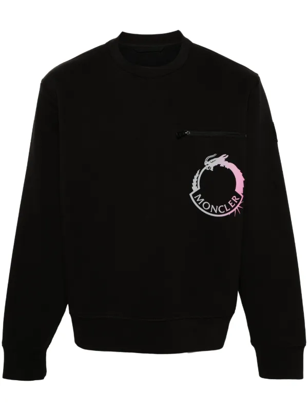 Moncler logo print Sweatshirt Black FARFETCH CA