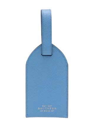 Smythson logo-stamp Luggage Tag | Blue | FARFETCH