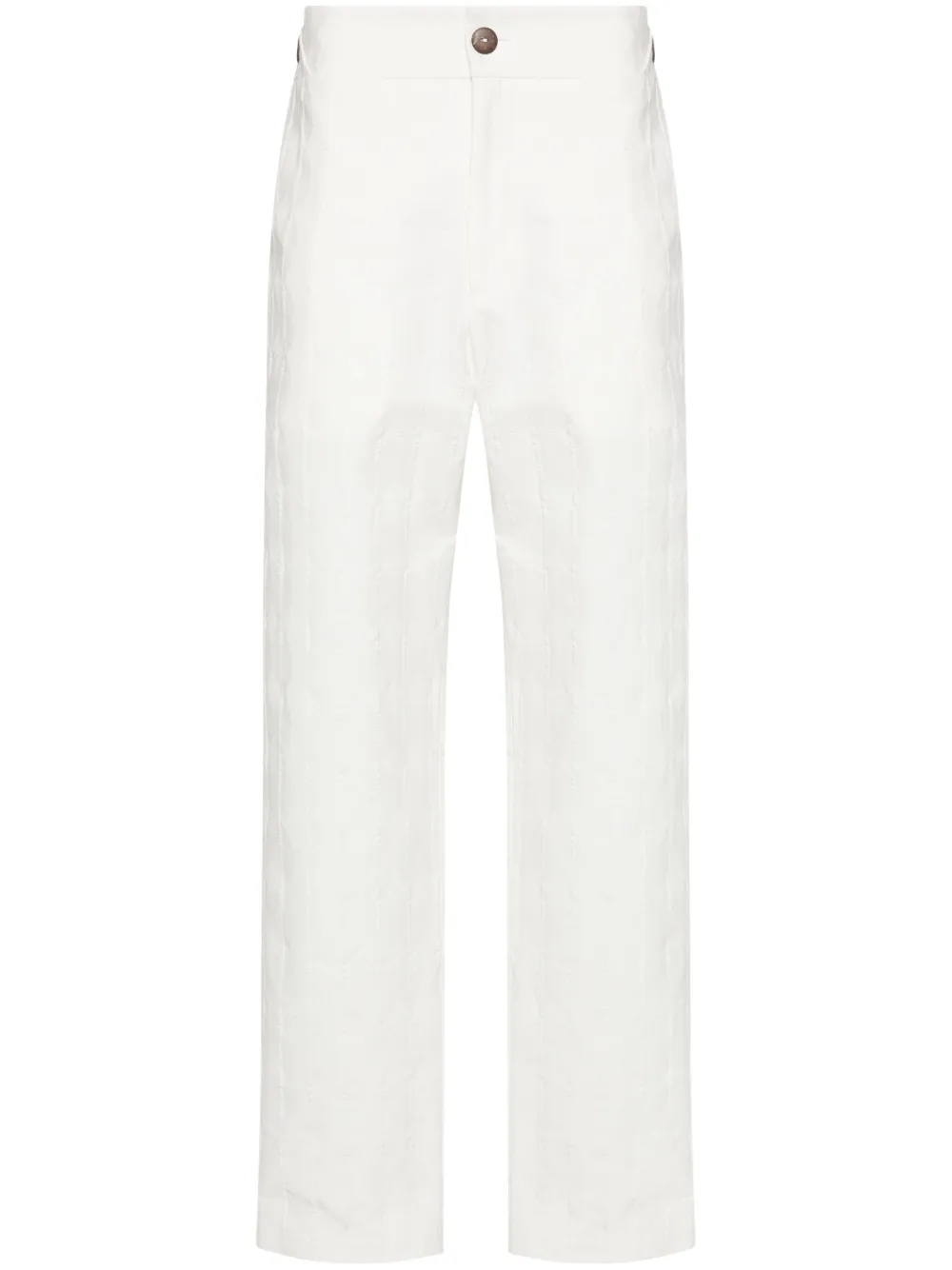 Labrum London monogram-jacquard straight-leg Trousers | Neutrals | FARFETCH