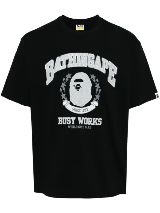 A BATHING APE® logo-print Cotton T-shirt | Black | FARFETCH A BATHING APE® logo-print Cotton T-shirt | Black | FARFETCH