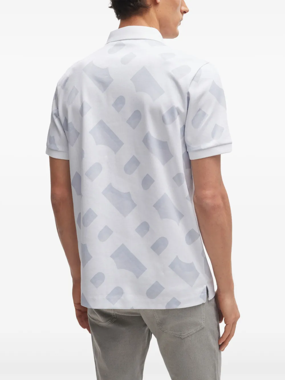 BOSS monogram-pattern Polo Shirt | White | FARFETCH