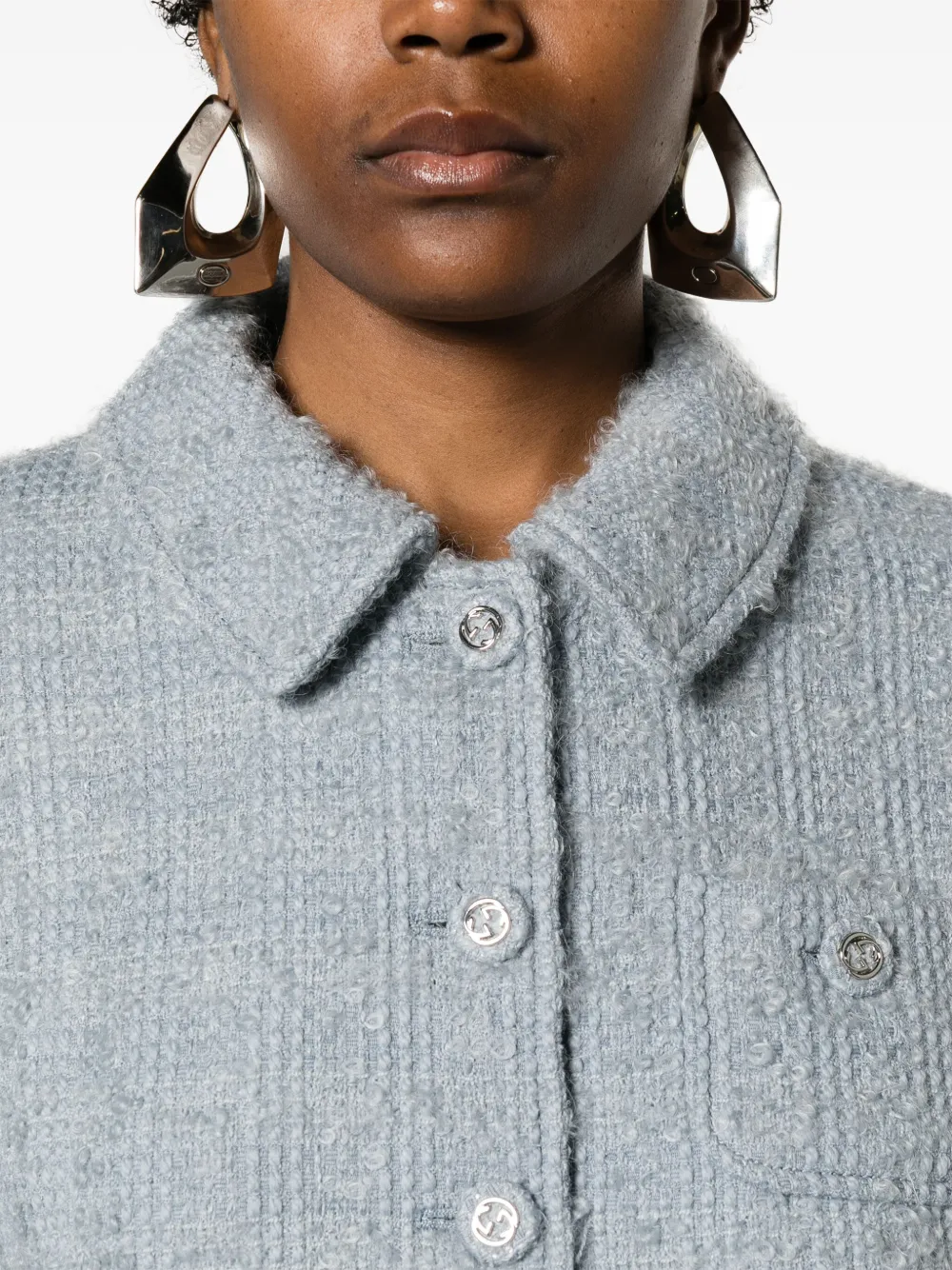 Gucci Interlocking G-buttons Tweed Jacket | Blau | FARFETCH DE