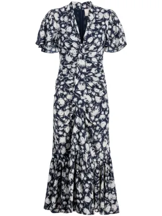 Cinq A Sept Peeta floral-print Midi Dress | Blue | FARFETCH AO
