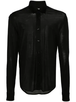 TOM FORD long-sleeve Silk Shirt | Black | FARFETCH