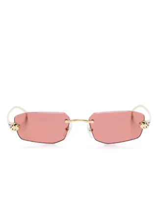 Cartier Eyewear rectangle-frame Sunglasses | Gold | FARFETCH