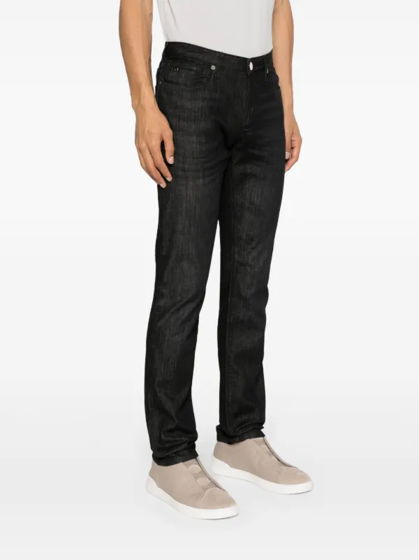 Emporio Armani mid rise slim fit Jeans Black FARFETCH