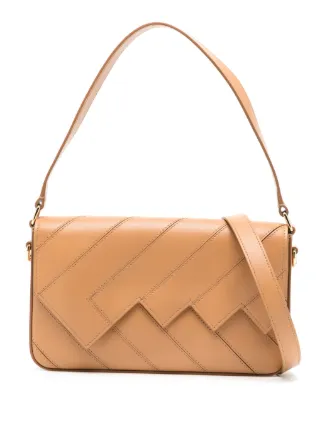 Missoni Flap Wave Leather Shoulder Bag | Brown | FARFETCH UK