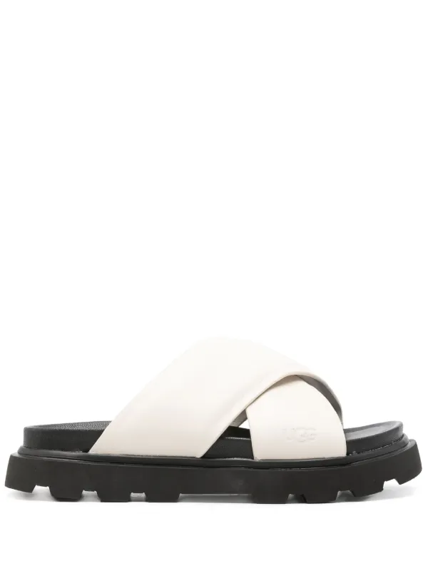 Black grey and white ugg slides store