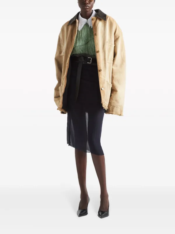 Prada ダメージ キャンバスジャケット | ニュートラル | FARFETCH JP Prada ダメージ キャンバスジャケット | ニュートラル | FARFETCH JP