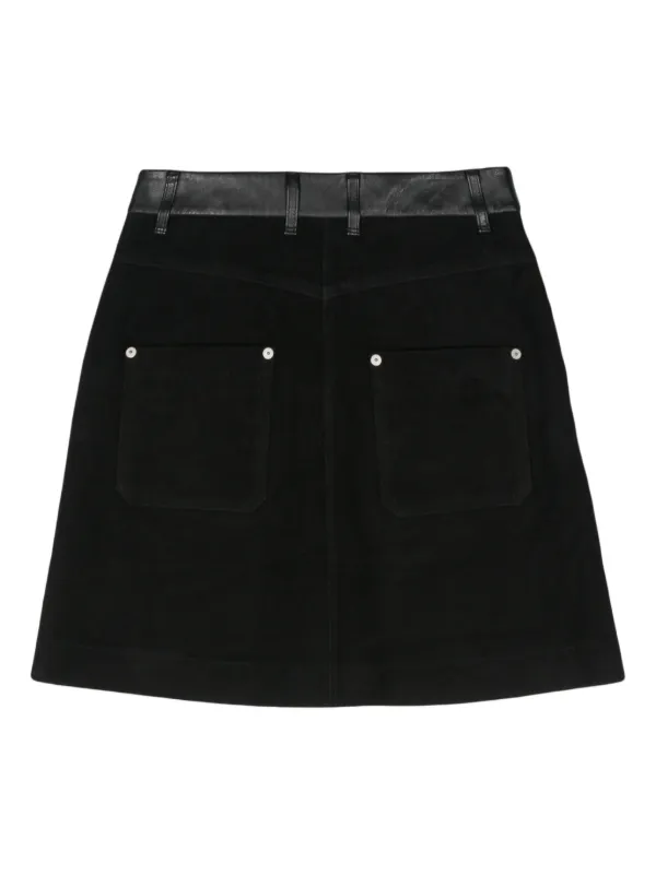 PS Paul Smith A line Suede Skirt Black FARFETCH UK