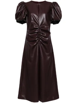 ROTATE BIRGER CHRISTENSEN puff-sleeve Midi Dress | Purple | FARFETCH