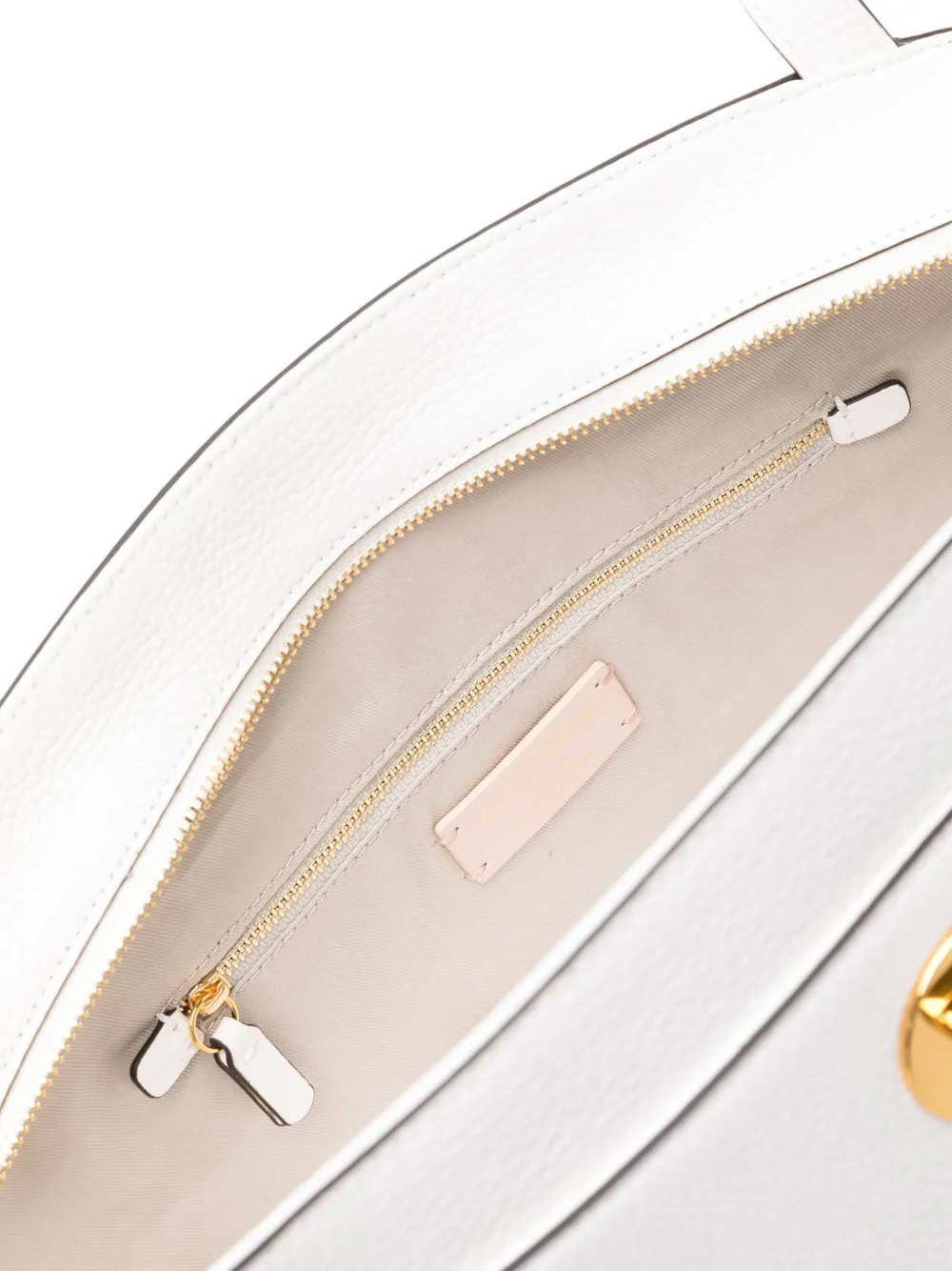 Coccinelle logo-plaque Leather Tote Bag | White | FARFETCH