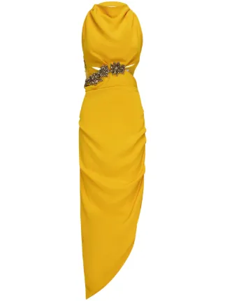 Rachel Gilbert Kylo crystal-embellished Dress | Yellow | FARFETCH