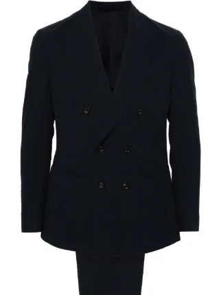 Eleventy Seersucker double-breasted Suit - Farfetch
