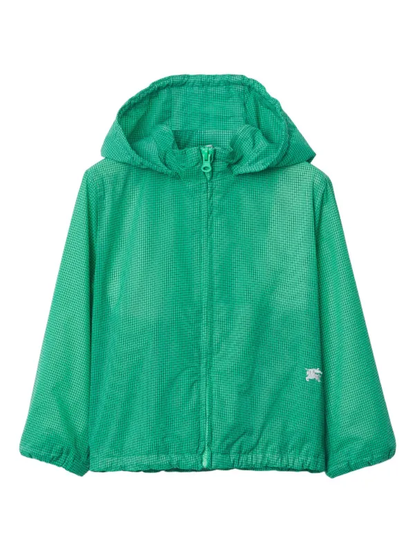 Burberry Kids Hooded Mesh Jacket Green FARFETCH PT