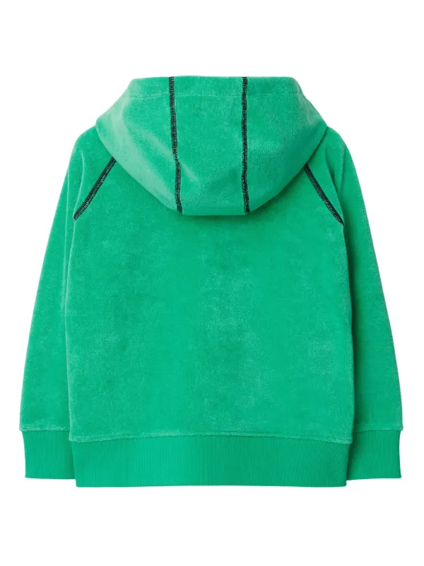 Burberry Kids EKD embroidery Zipped Hoodie Green FARFETCH TR
