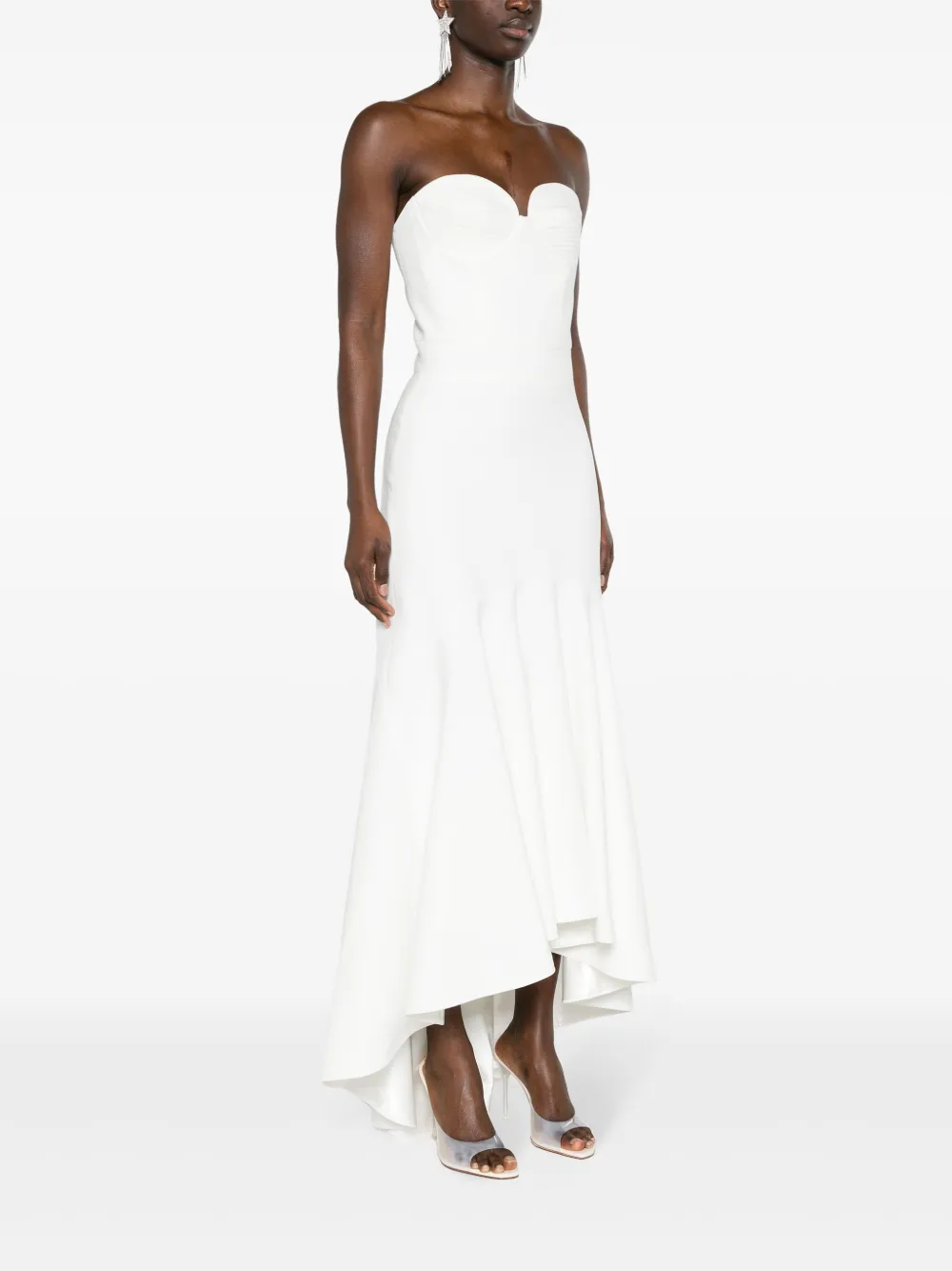 The New Arrivals Ilkyaz Ozel Aliénor Fluted Maxi Dress | White ...