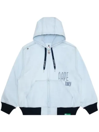AAPE BY *A BATHING APE® Embroidered Denim Jacket | Blue | FARFETCH