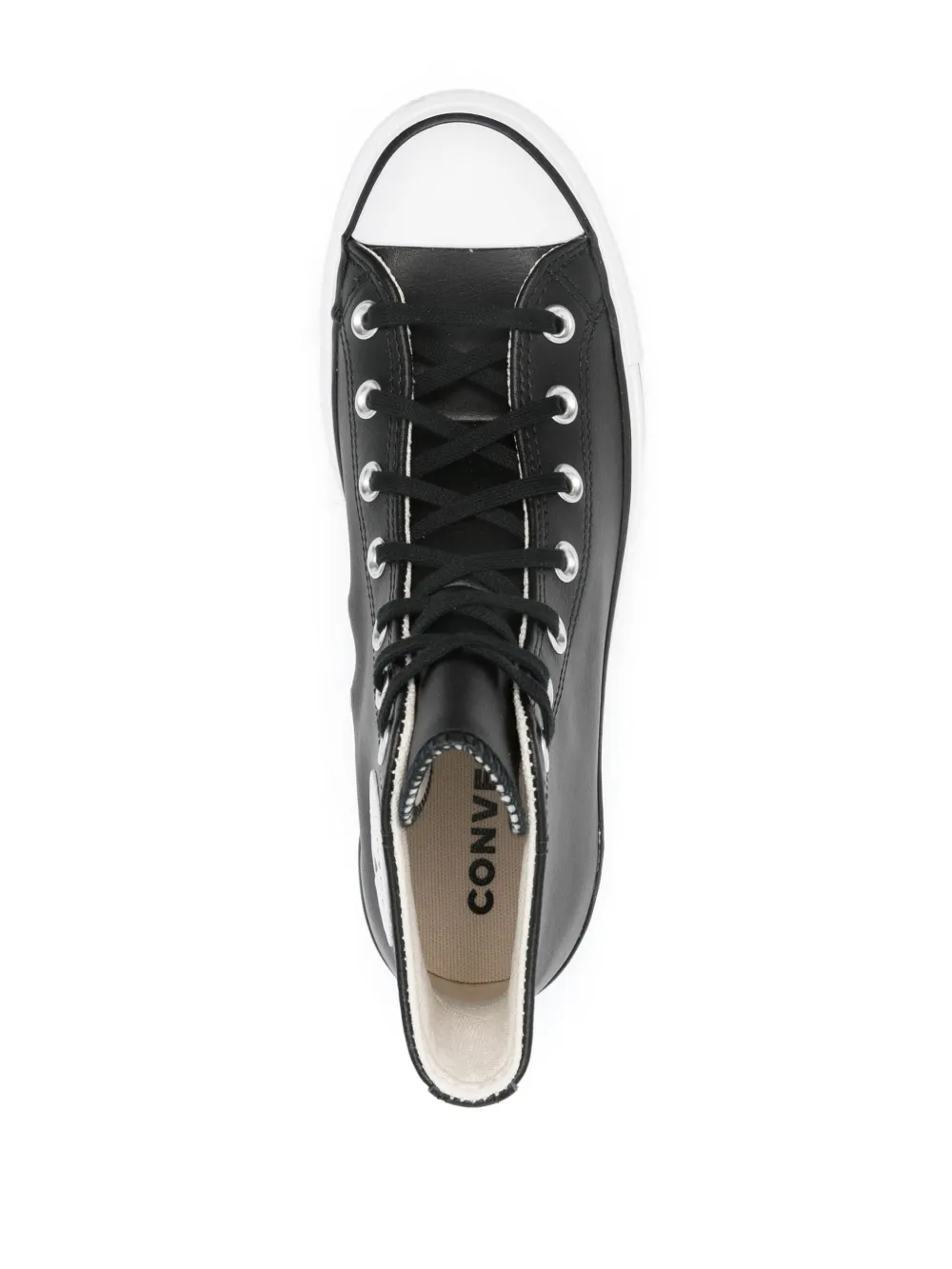 Converse Chuck Taylor Leather Platform Sneakers | Black | FARFETCH
