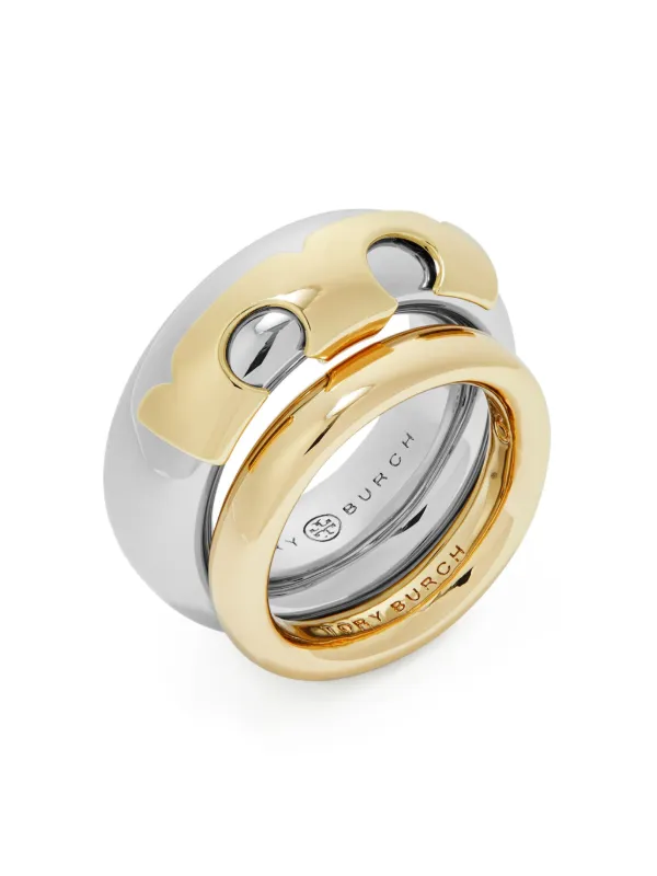 Tory Burch Essential Rings set Of two Silver FARFETCH
