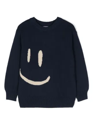 Molo Bello Smiley Lace Knitted Jumper | Blue | FARFETCH