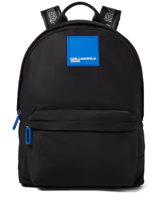 Karl Lagerfeld Jeans logo-patch Panelled Backpack | Black | FARFETCH
