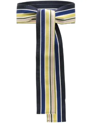 Sara Roka Striped tie-fastening Belt | Blue | FARFETCH