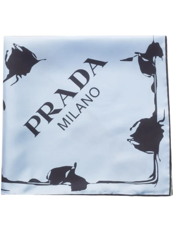 Prada プリント シルクスカーフ | ブルー | FARFETCH JP Prada プリント シルクスカーフ | ブルー | FARFETCH JP