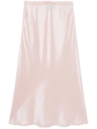 Simone Rocha silk-satin Midi Skirt | Pink | FARFETCH UK