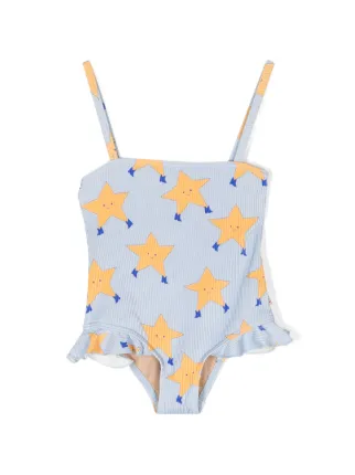 Tiny Cottons Dancing Stars Ribbed Swimsuit | Blue | FARFETCH