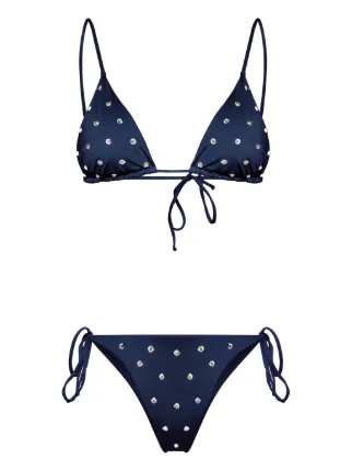 BIKINI LOVERS Tina Triangle Bikini | Blue | FARFETCH