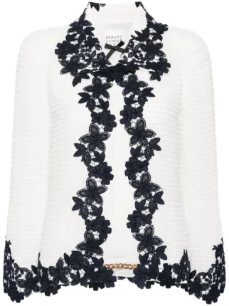 Edward Achour Paris guipure-lace Tailored Jacket | White | FARFETCH