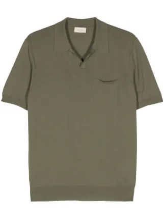 Altea split-neck Cotton Polo Shirt | Green | FARFETCH