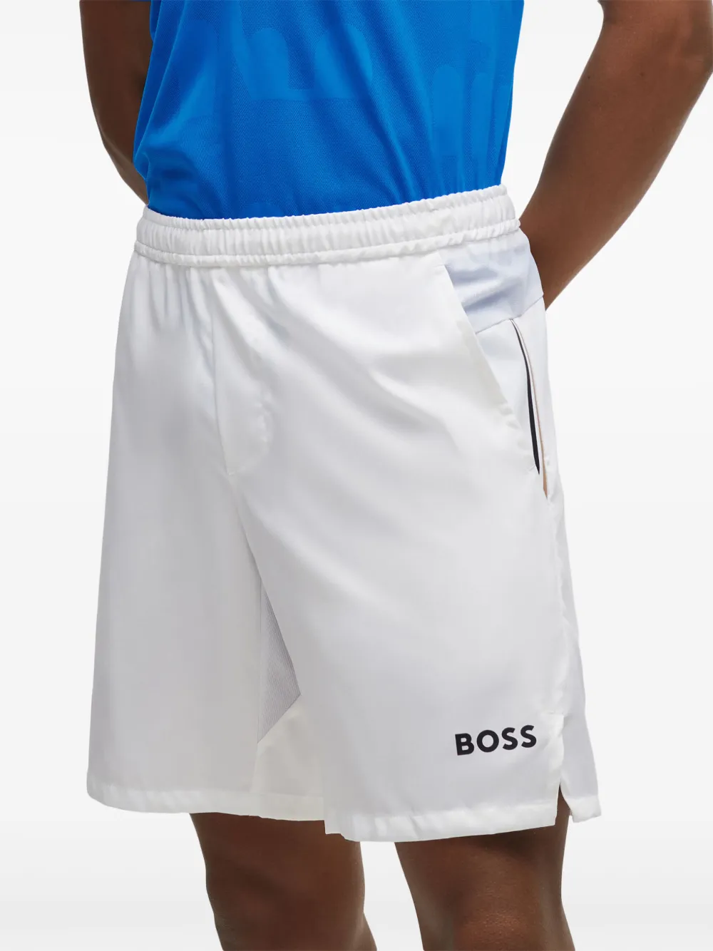 BOSS x Matteo Berrettini logo-print Track Shorts | White | FARFETCH