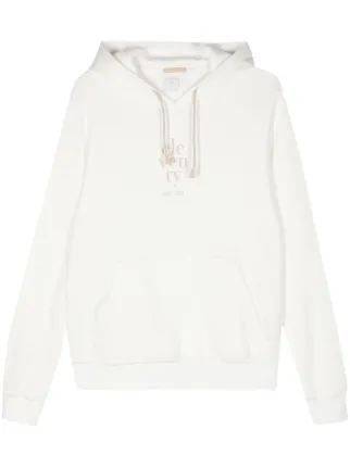 Eleventy logo-print Hoodie | Neutrals | FARFETCH