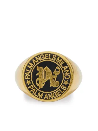 Palm Angels Monogram signet-band Ring | Gold | FARFETCH