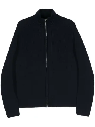 Jacquemus Le Cardigan Zippé Knitted Jacket | Blue | FARFETCH