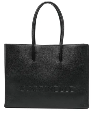 Coccinelle Medium Myrtha Maxi Logo Tote Bag | Black | FARFETCH